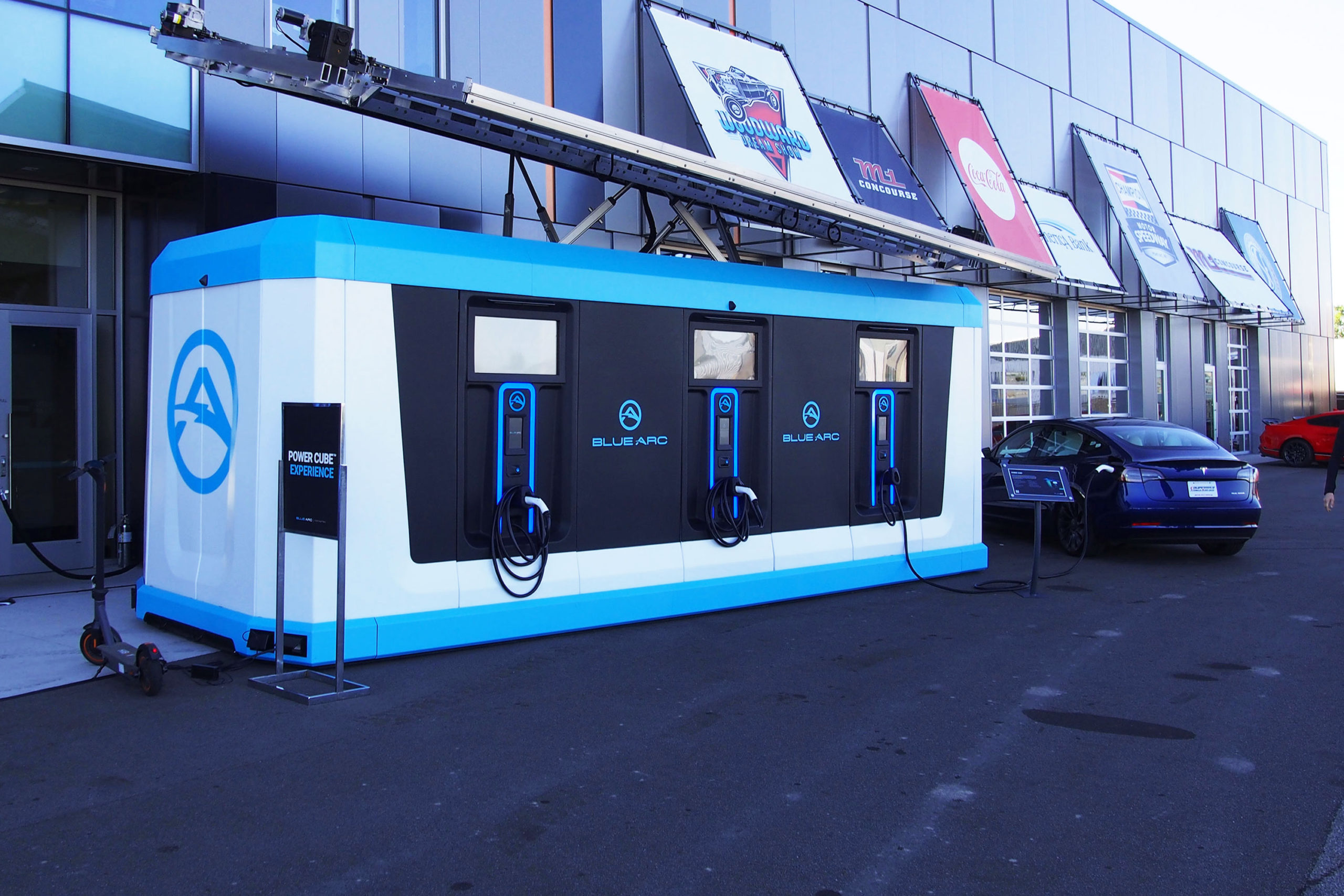 The Blue Arc Power Cube is a portable EV charger that can be driven ...